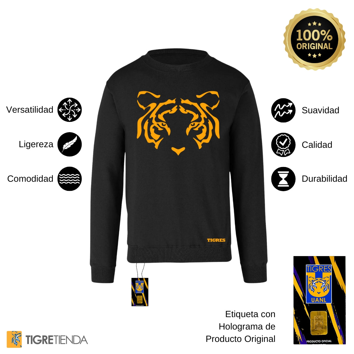 Sudadera Mujer Tigres UANL Cara Tigre – PM SHOP