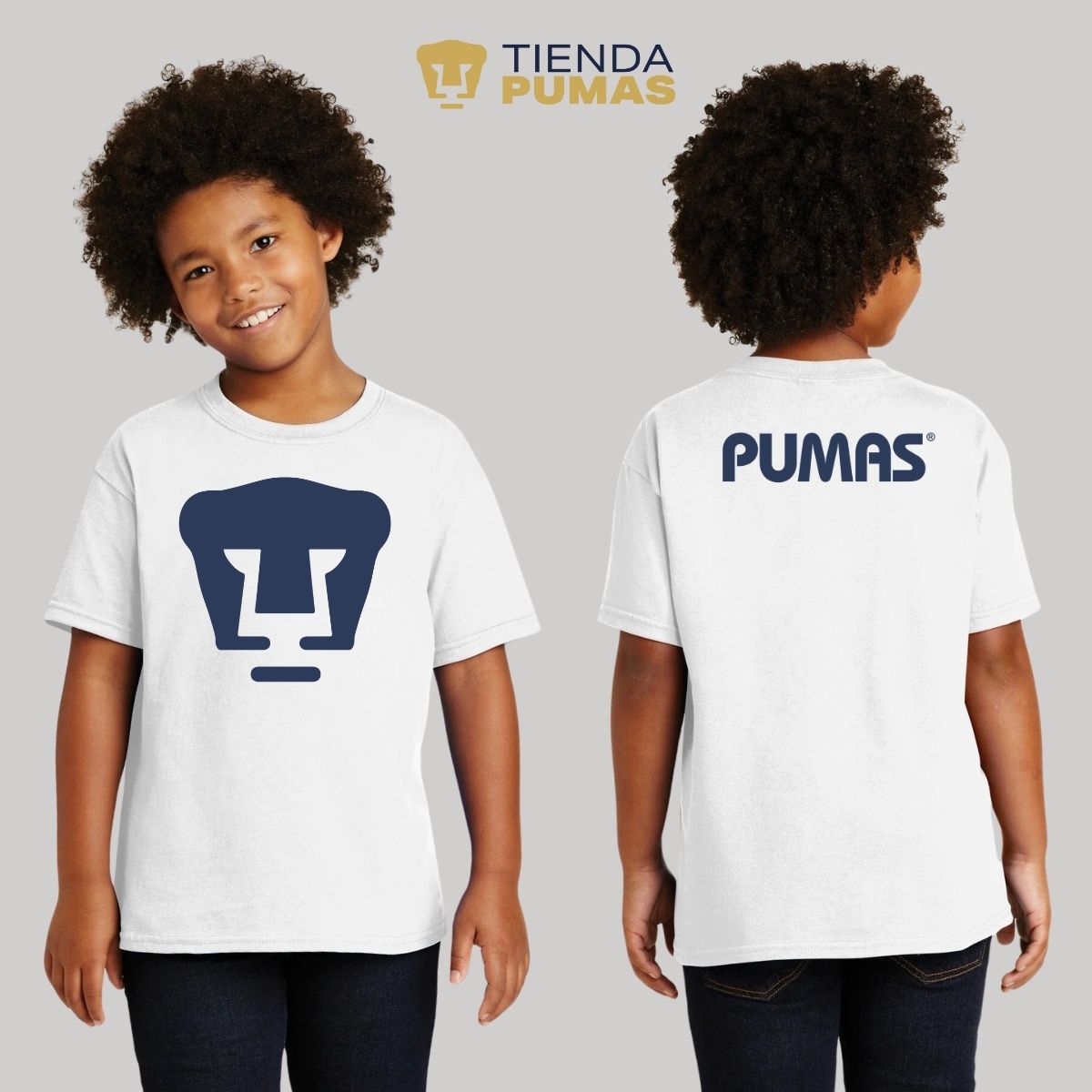 Playera Niño Niña Pumas UNAM Logo Azul – PM SHOP