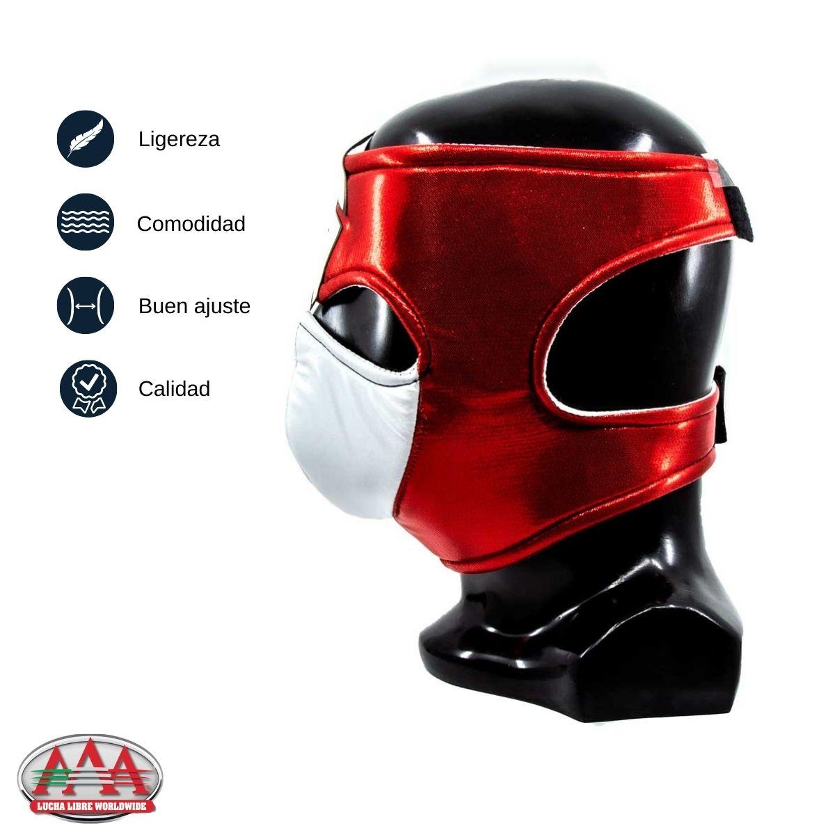Máscara Lucha Libre AAA Lady Shani Rojo-Blanco MAS-A-006 – PM SHOP